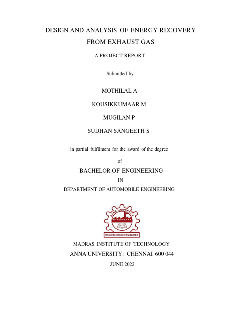 First Phase Final Report | PDF | Turbocharger | Engines