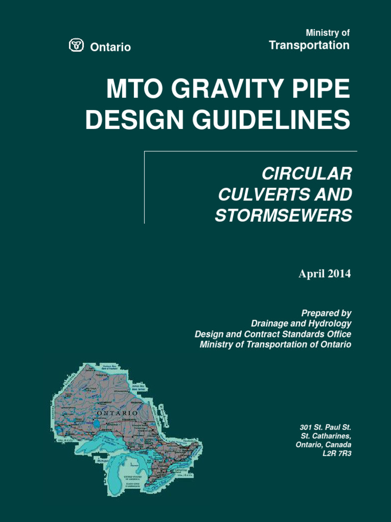 MTO Gravity Pipe Design Guidelines 2014 | PDF | Pipe (Fluid Conveyance ...