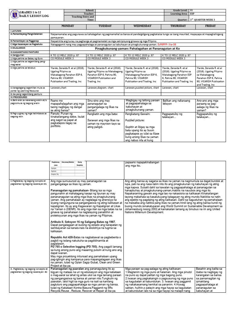 DLL - Esp 6 - Q3 - W3 | PDF