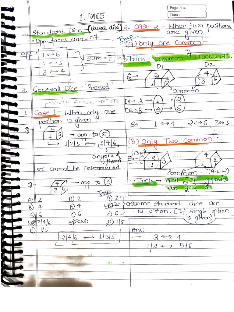 Dice Chapter Reasoning Notes | PDF