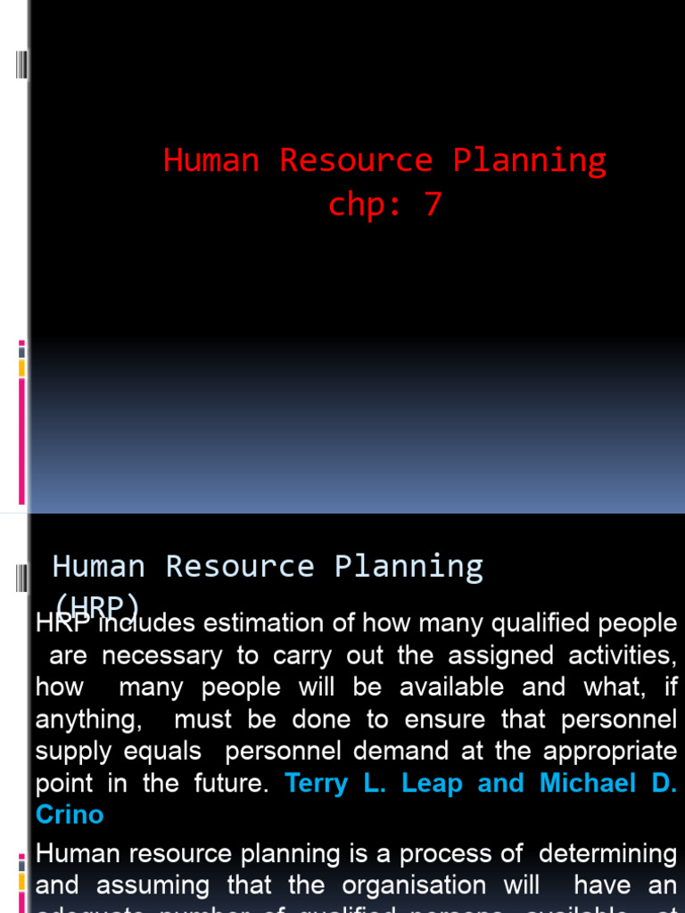 CHP 7 Human Resource Planning | PDF | Human Resources | Information