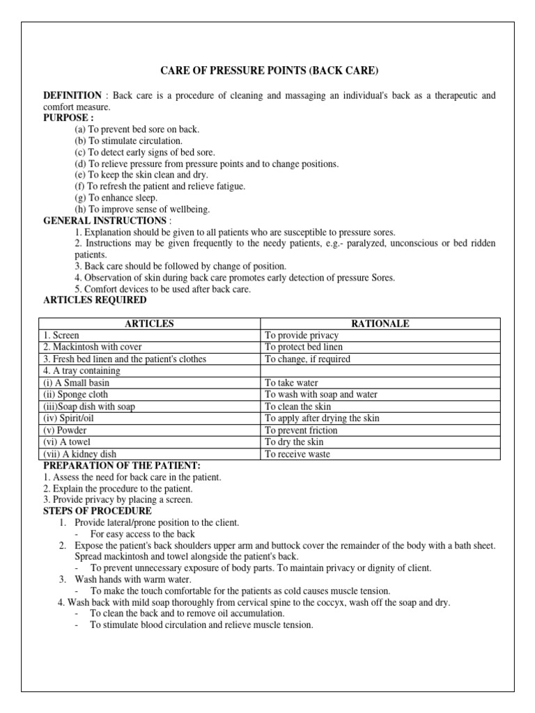 Back care | PDF | Massage | Hand Washing