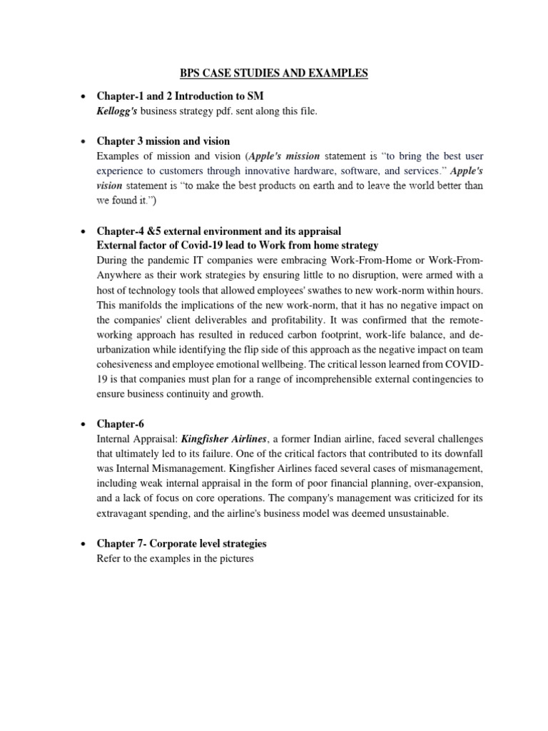 BPS case study and examples | PDF | Business | Economies