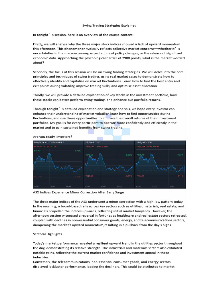 Swing Trading Strategies Explained | PDF | Investing | Technical Analysis