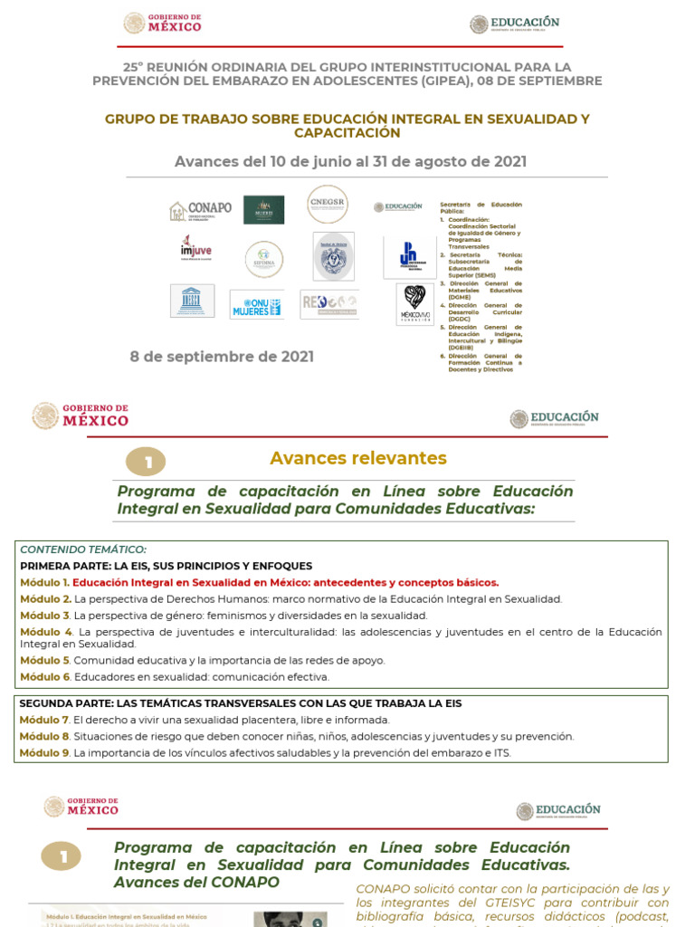 8.4 GT EIS y Capacitaci N | PDF | Control de la natalidad | La sexualidad humana