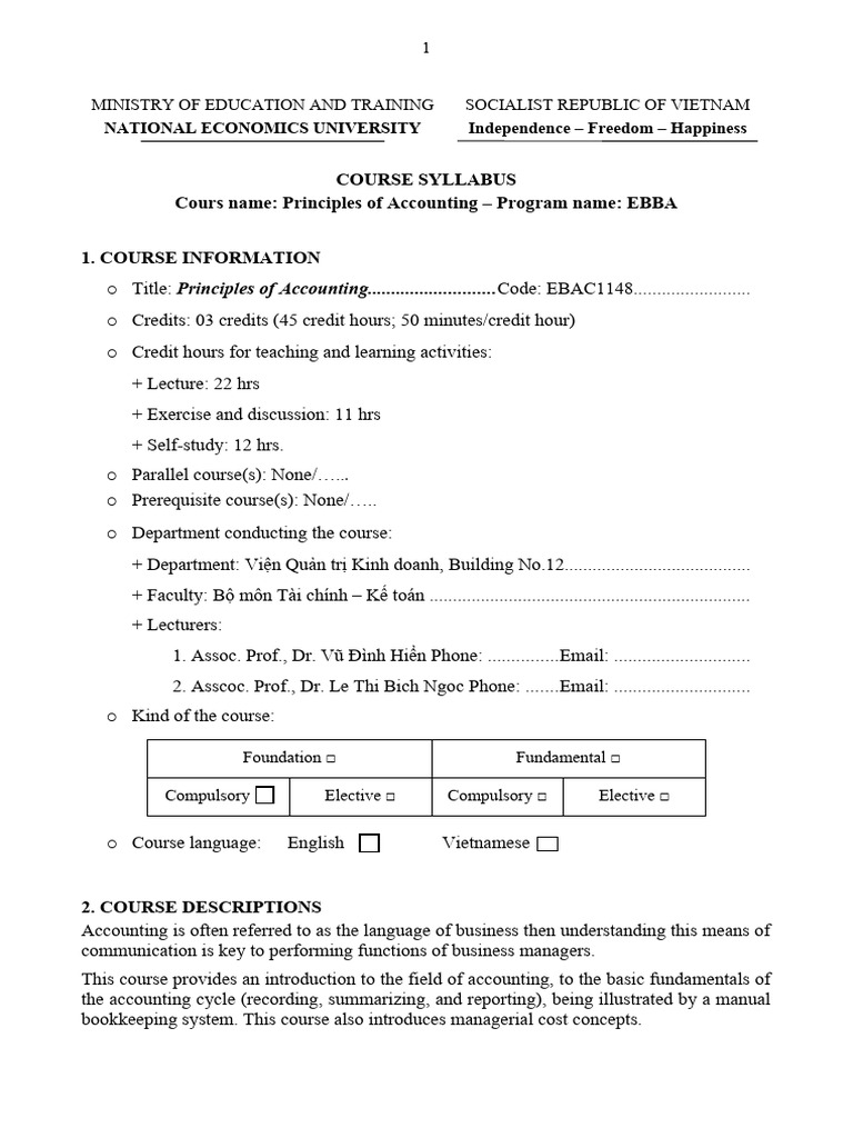 Syllabus-PA 2023 | PDF | Accounting | Financial Accounting