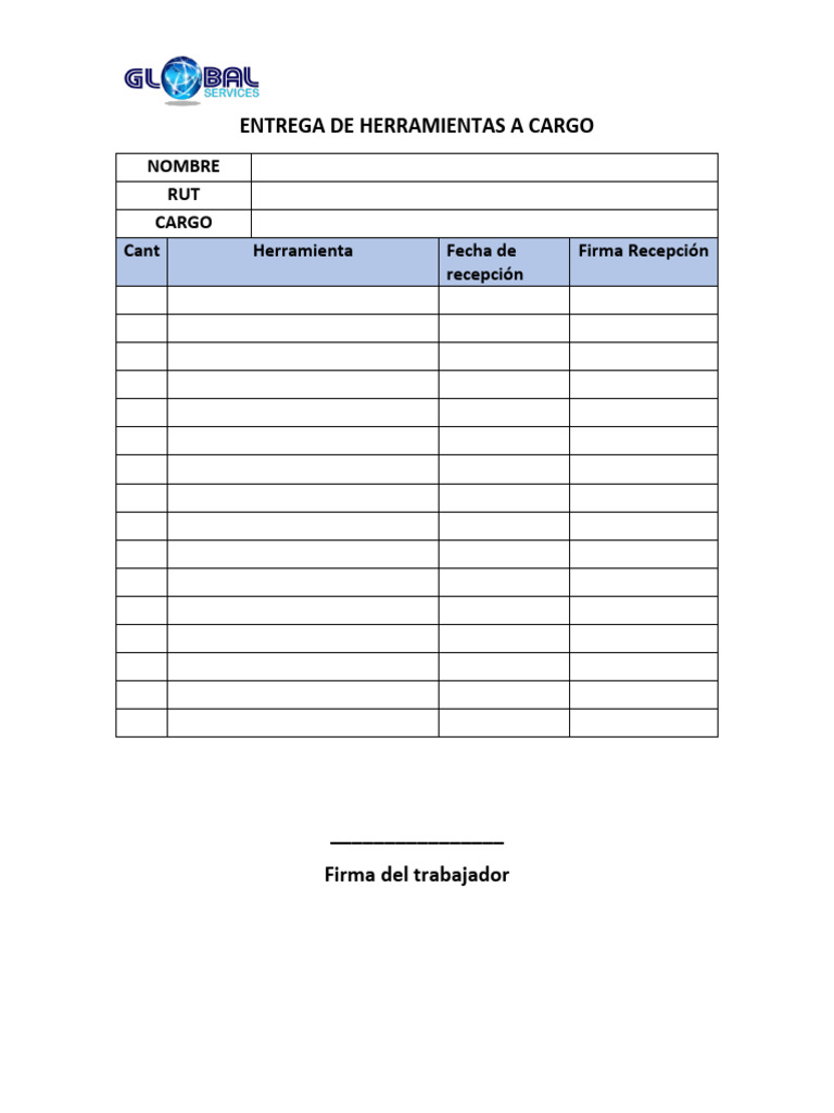 Check List ENTREGA DE HERRAMIENTAS | PDF