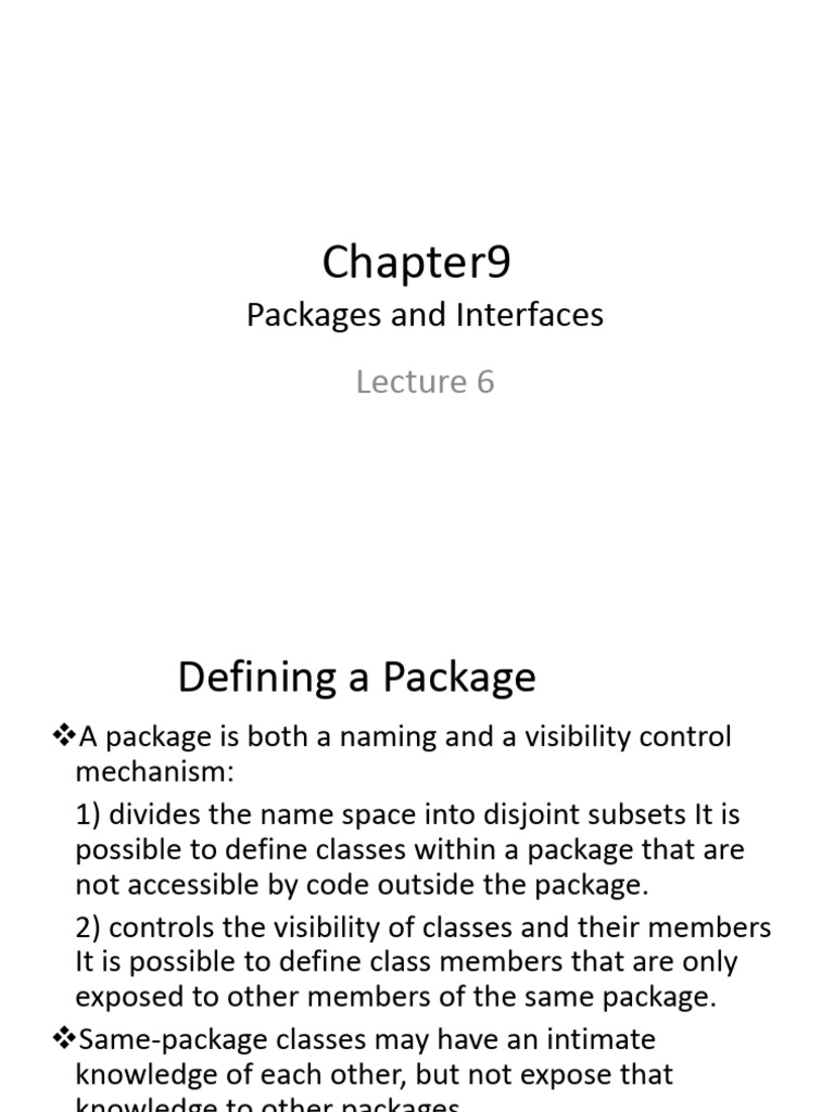 6 Packages And Interfaces Pdf Class Computer Programming Method Computer Programming