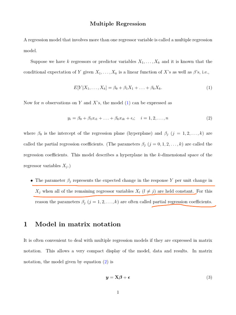 Multiple Linear Reegression | PDF | Ordinary Least Squares | Linear Regression