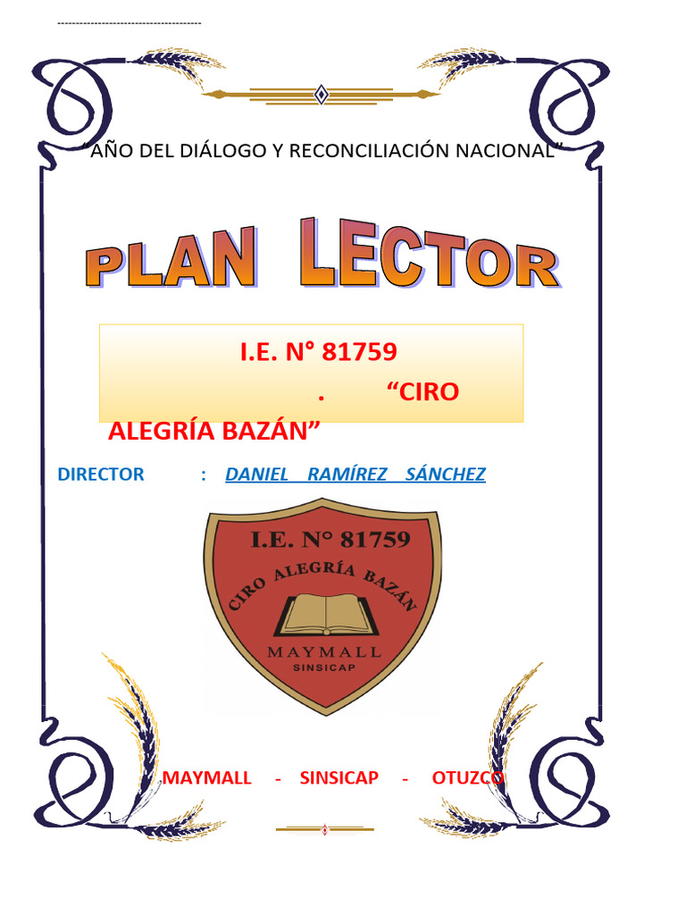 EDITH PLAN LECTOR 2018maymall | PDF | Aprendizaje | Comprensión lectora