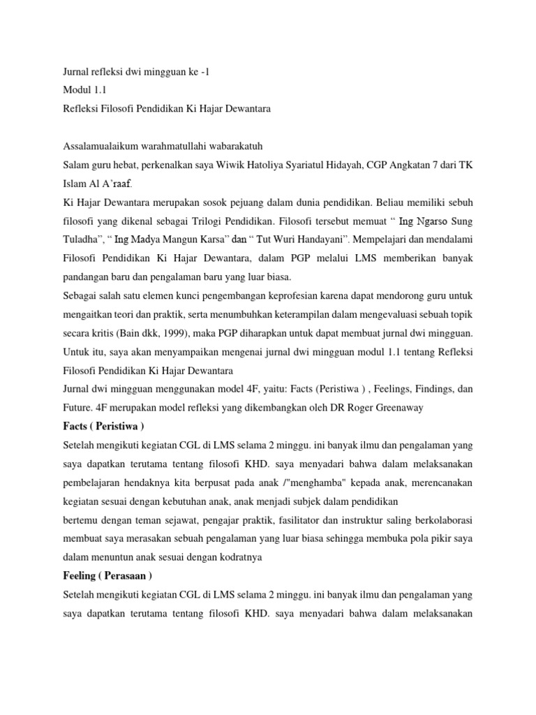 Refleksi Filosofi Pendidikan KHD | PDF