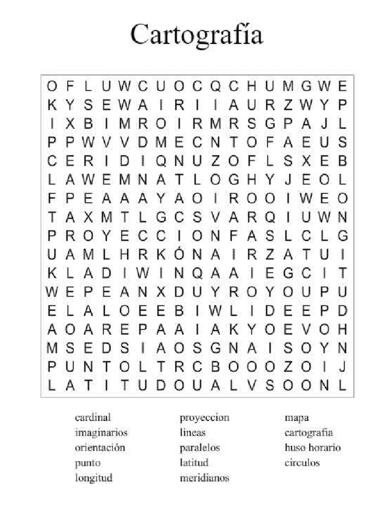 Sopa de Letras Cartografia | PDF