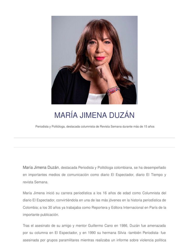 Maria Jimena Duzan | PDF | Colombia