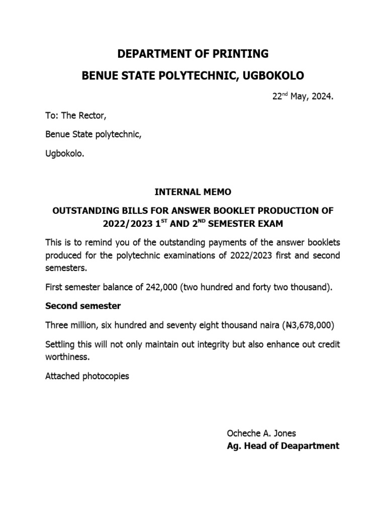 Internal Memo Pdf
