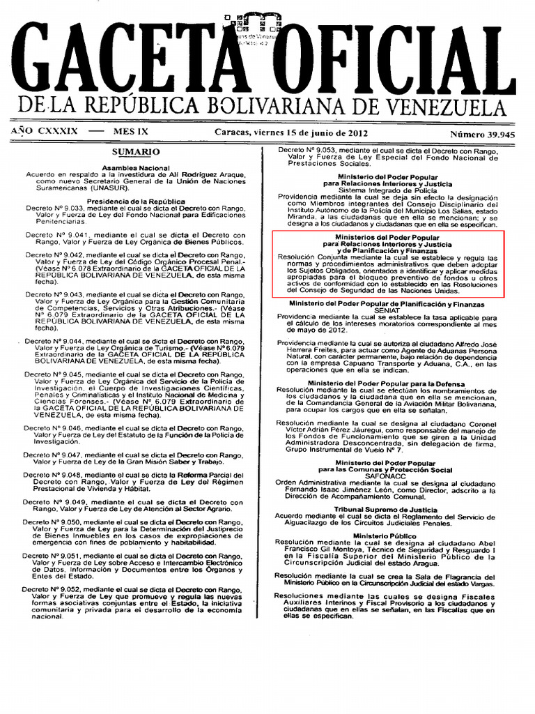 Gaceta 15 06 2012 PDF | PDF