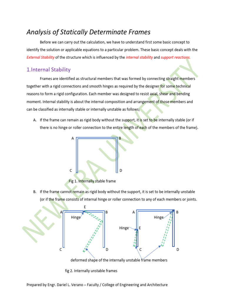 Analysis of Statically Determinate Frames | PDF | Bending | Force