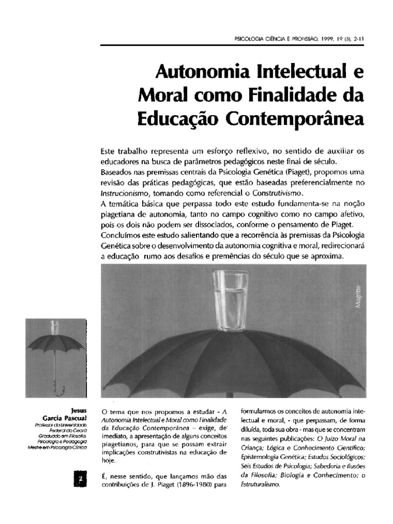 Autonomia Intelectual na Educação Contemporânea | PDF | Construtivismo ...