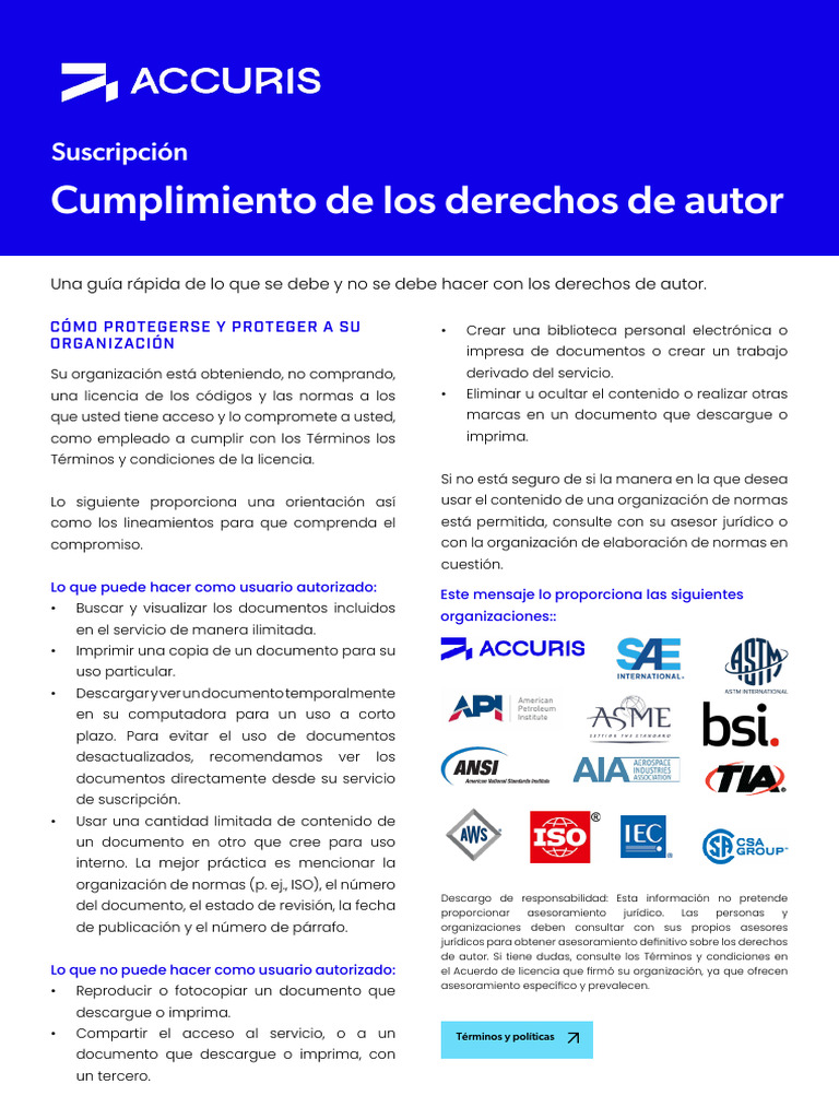 10.2. Accuris - Copyright Dos and Donts - Subscription - ES | PDF ...