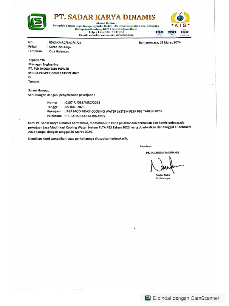 working permit pengecoran | PDF