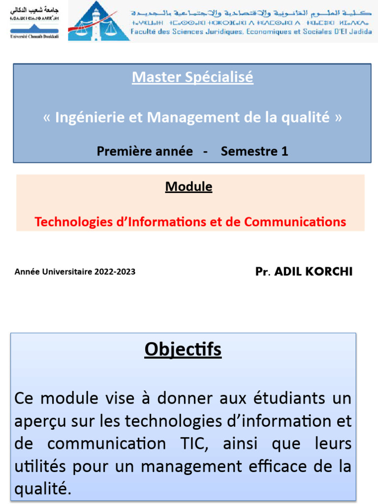 Chapitre 1 Généralités Sur Les TIC | PDF | Technologies de l ...