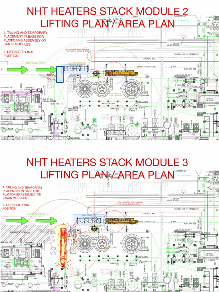 NHT HEATERS Stack Module2&3-Lifting Plan | PDF | Crane (Machine ...