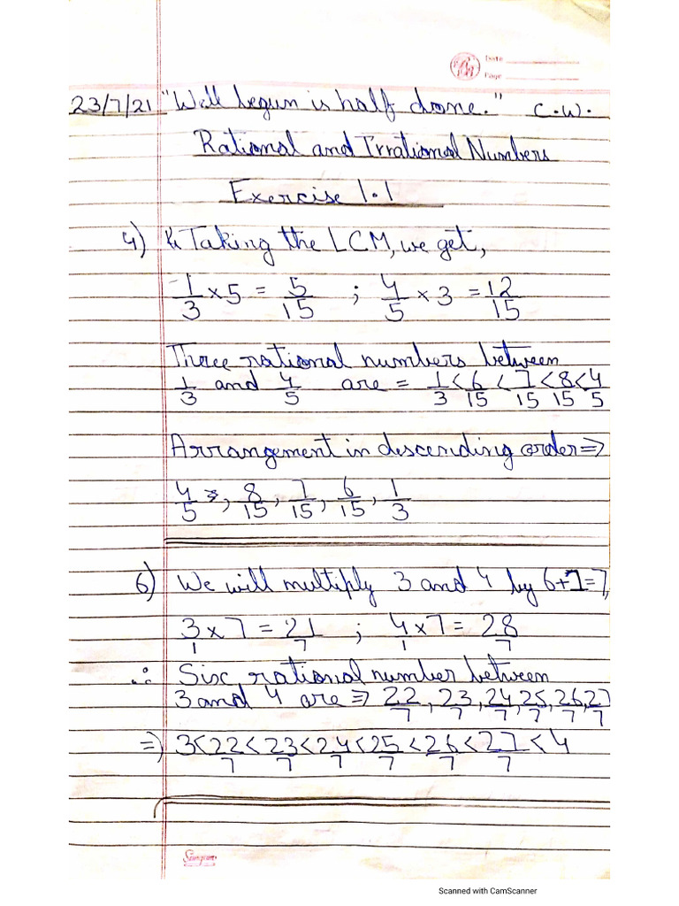 Rational and Irrational Numbers | PDF