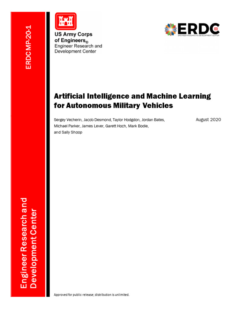 Artificial Intelligence and Machine Learning For Autonomous Military Vehicles | Download Free ...