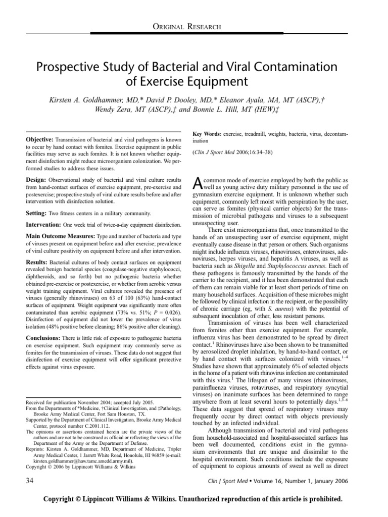 Prospective Study of Bacterial and Viral Contamination | PDF | Virus ...