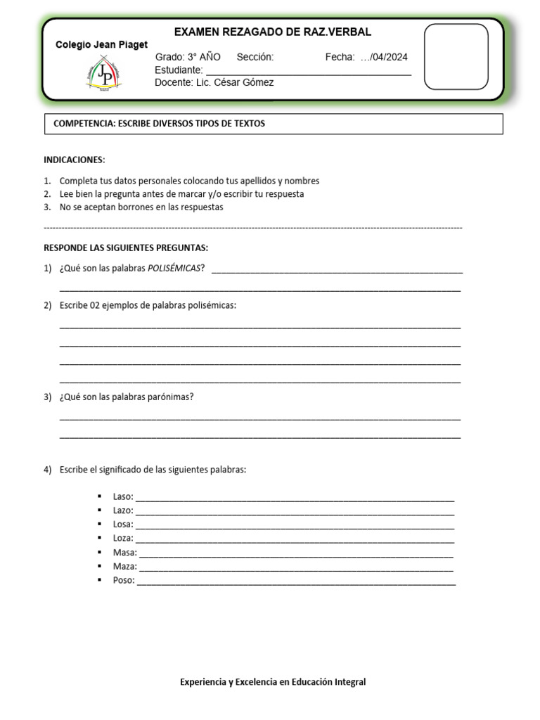 Significado del Examen Rezagado | PDF | Sabiduría | Estado (política)