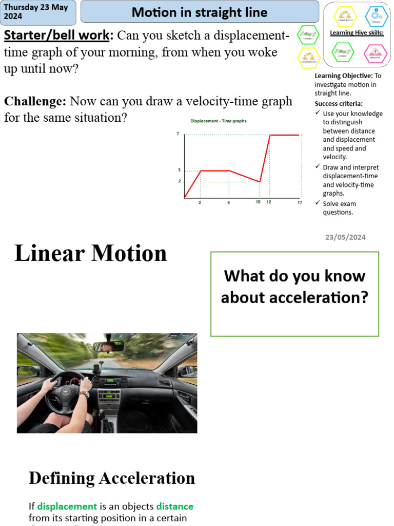 Part 1 Motion in Straight Line | PDF | Velocity | Acceleration
