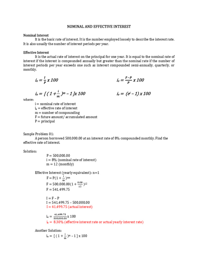 Notes - Effective Interest | PDF | Interest | Interest Rates