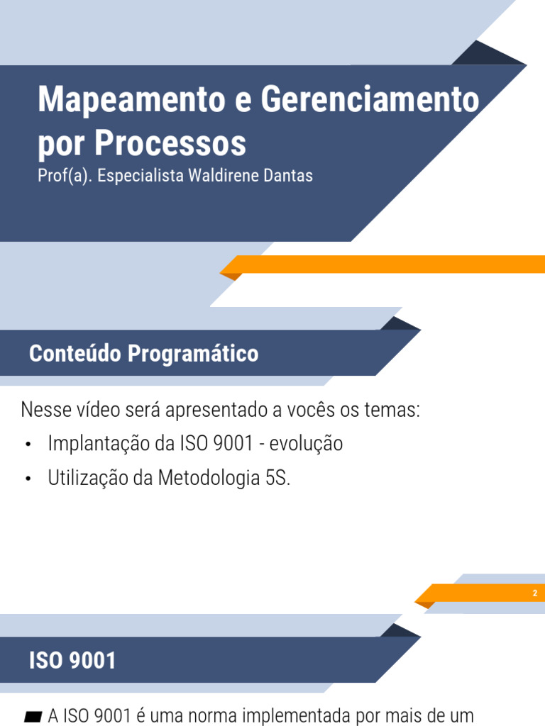 Mapeamento e Gerenciamento de Processos - UN3 - V+¡deo 05 | PDF | ISO ...