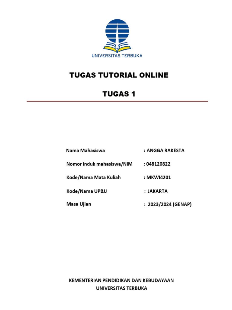 Tugas 1 Tuton b.inggris_angga Rakesta | PDF | Human Communication Tugas 1 Tuton b.inggris_angga Rakesta | PDF | Human Communication