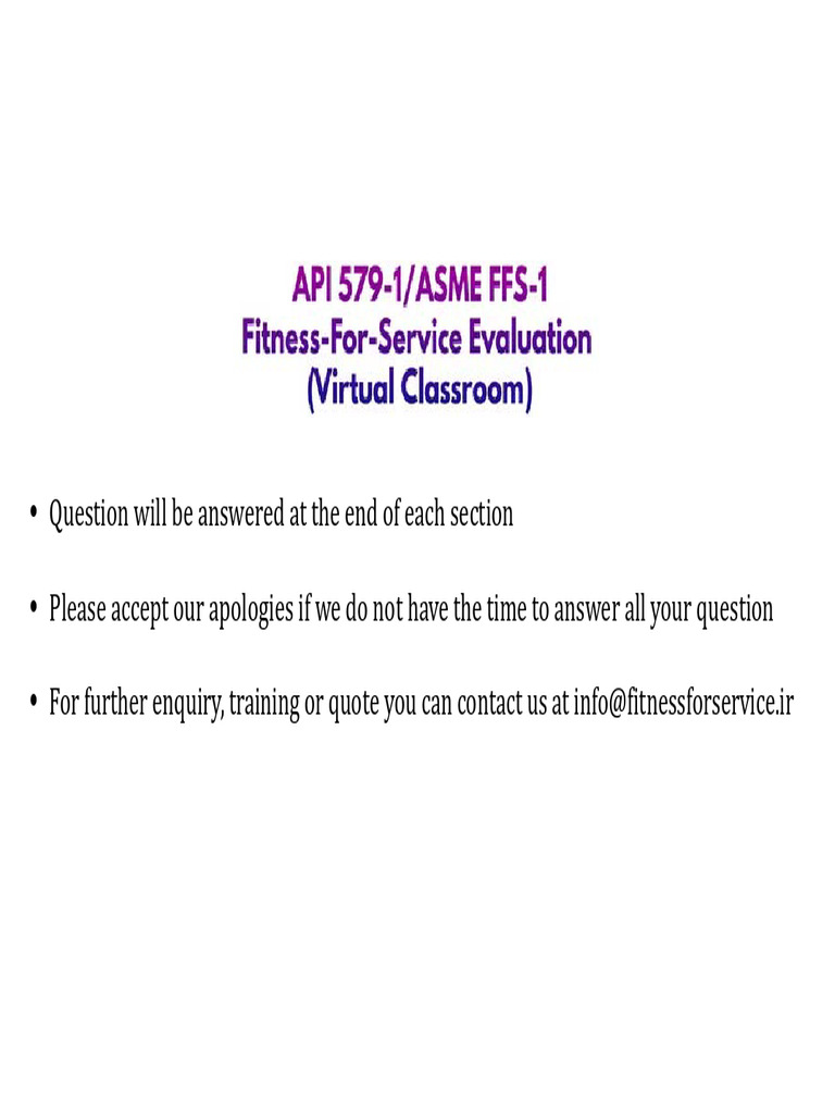 Api 579-1 Asme FFS-1 (Virual Classroom) | PDF | Creep (Deformation ...