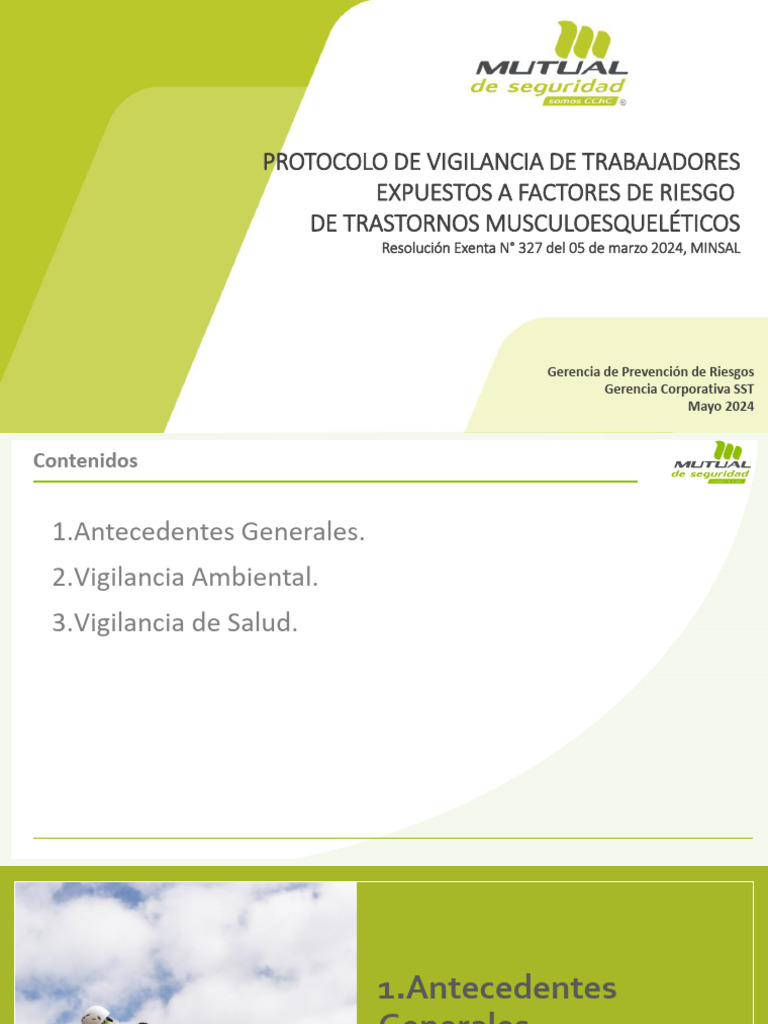 Presentacion Protocolo Vigilancia TMERT | PDF | Factores humanos y ergonomía | Vigilancia