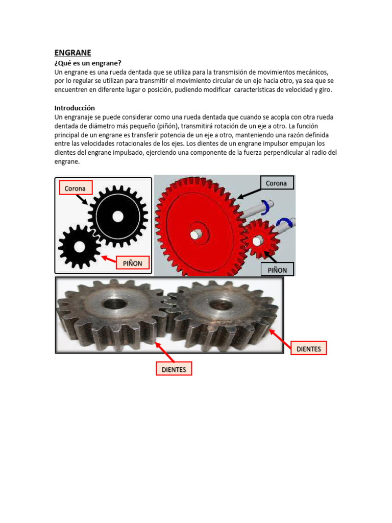 Qué Es Un Engrane | PDF | Engranaje | Eje
