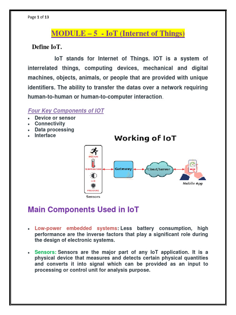 Module - 5.2 - Iot | PDF | Internet Of Things | Sensor