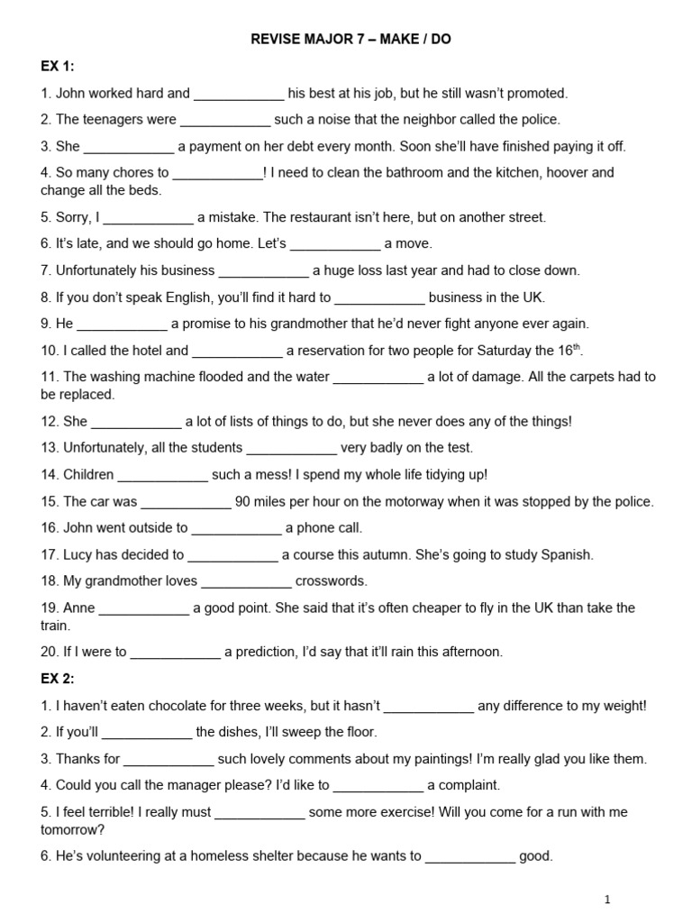 REVISE MAJOR 7 - Make Do | PDF