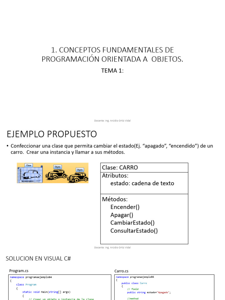 00 TEMA 1 PARTE 2 - Programación II CONCEPTOS POO | PDF | Objeto (informática) | Clase ...