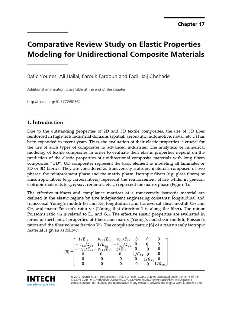 InTech-Comparative Review Study On Elastic Properties Modeling For Unidirectional Composite ...