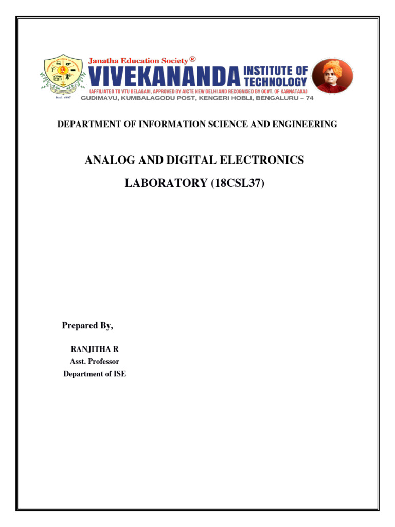 Ade Lab Manual Final | PDF | Electronic Design | Telecommunications Engineering