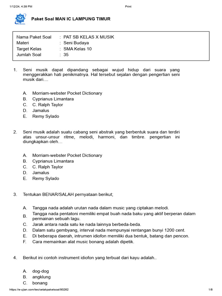 Soal Assesmen SBD Genap 2022 2023 Kls X | PDF