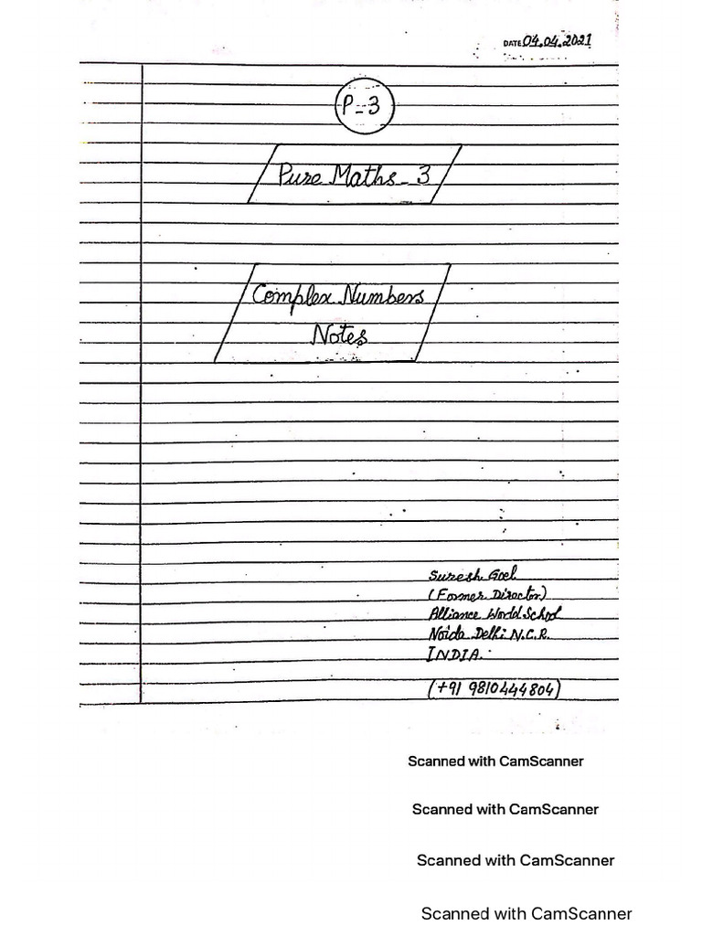 p3 Complex Numbers Notes | PDF