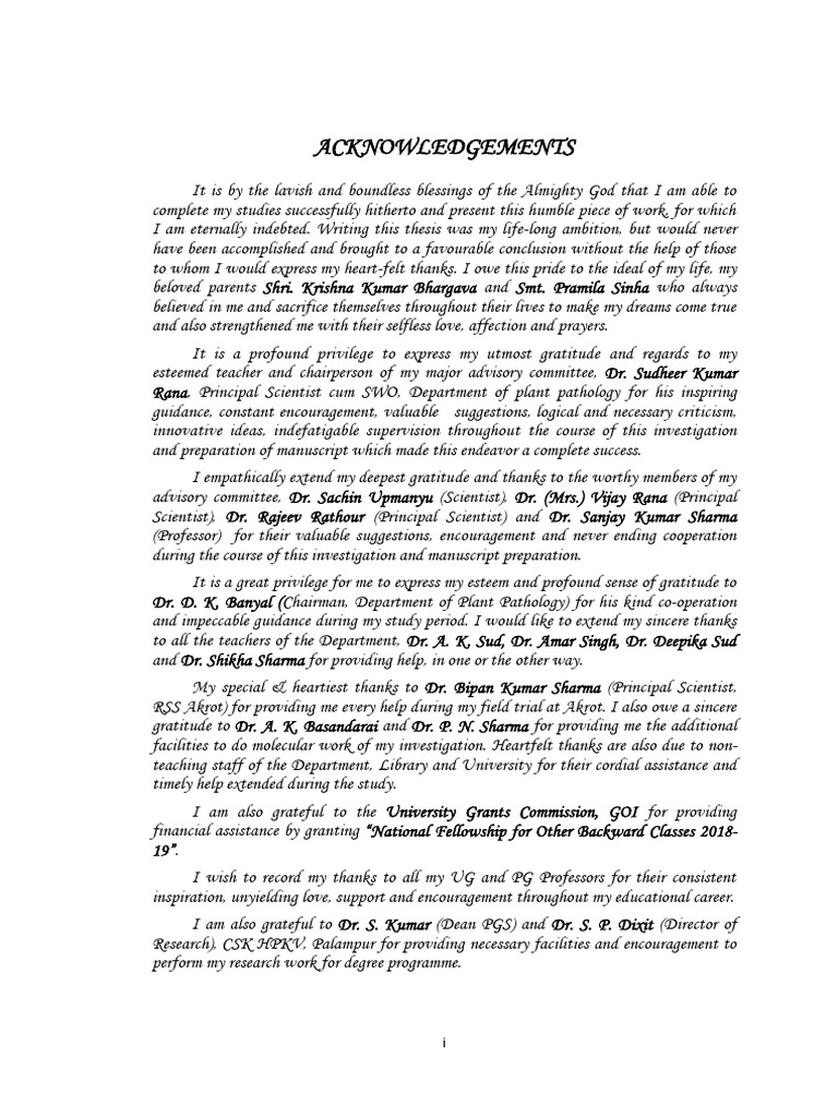 03-acknowledgement | PDF | Gratitude | Emotions