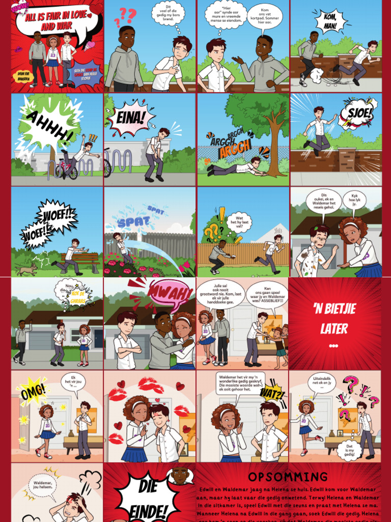 Beige Blank 6 Panel Comic Strip (A4 (Landscape) ) | PDF