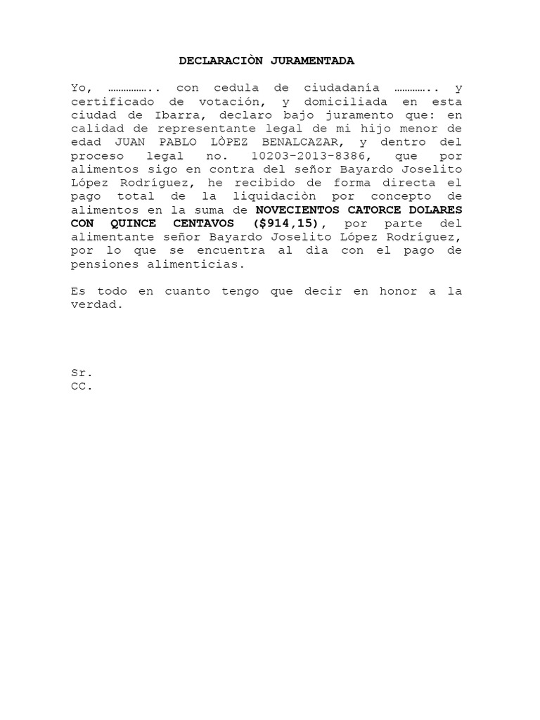 Declaracion Juramentada | PDF | Gobierno