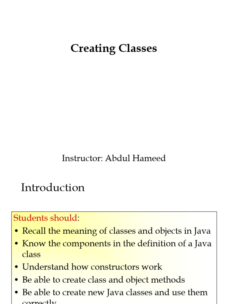 CreatingClass Part-1 | PDF | Class (Computer Programming) | Method (Computer Programming)