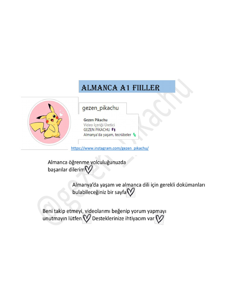 Almanca A1 Fi̇i̇ller PDF | PDF