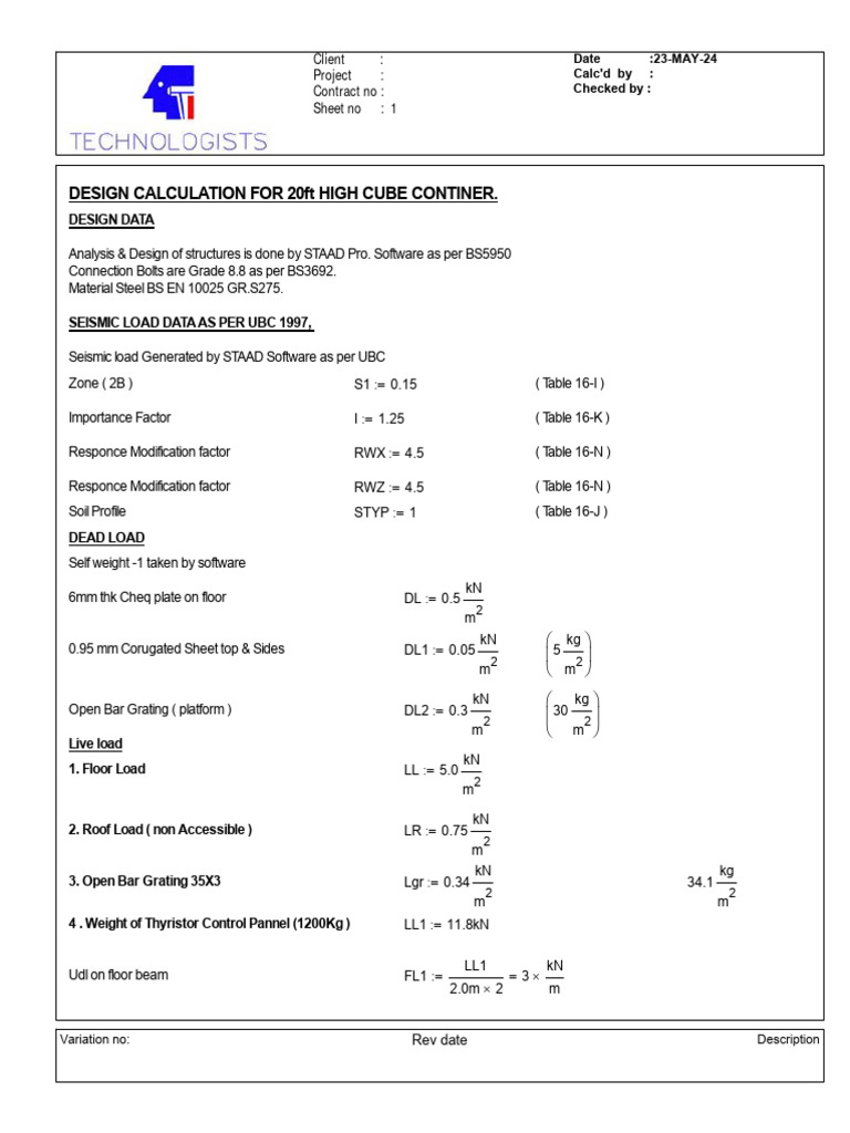 Design Calc E-house Container(Bind) | PDF | Mechanical Engineering | Structural Engineering