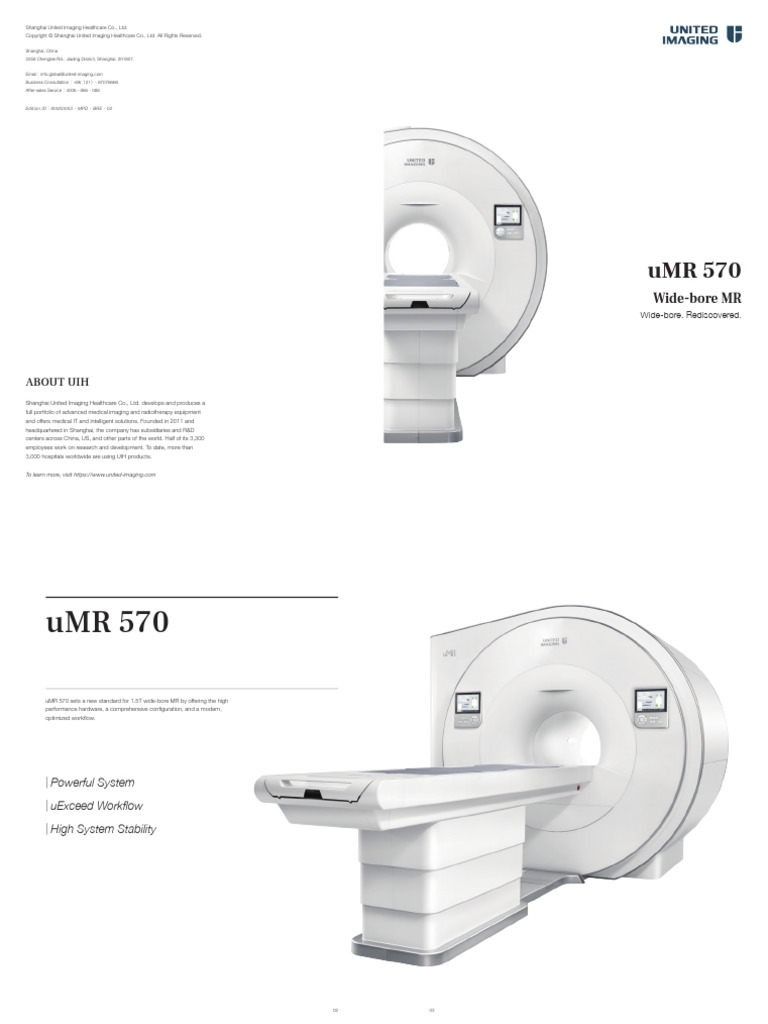 uMR 570 - Brochure - CE - 02 | PDF | Magnetic Resonance Imaging | Imaging